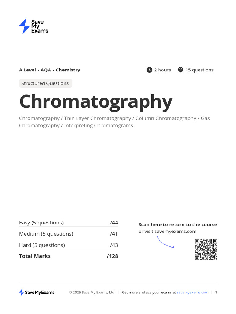AQA Alevel Chem Chromatography Questions | PDF | Thin Layer ...