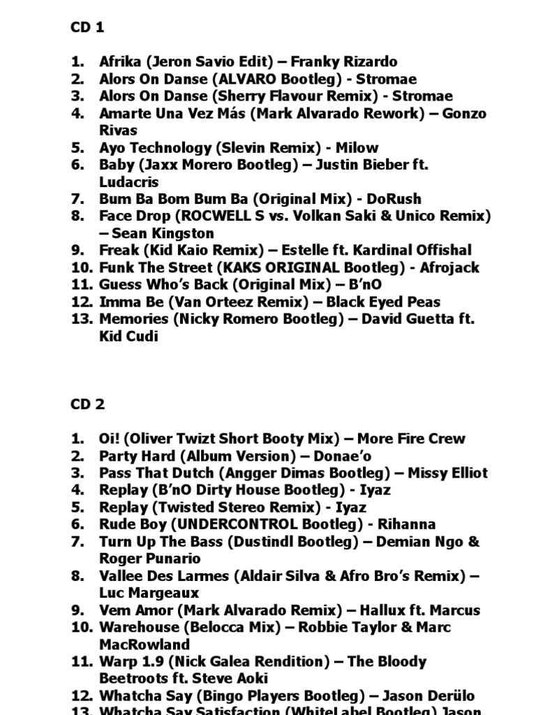 Track Lists Map 1 | PDF