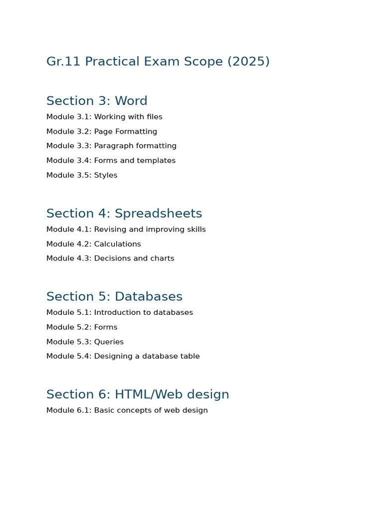 Grade 11 CAT Practical Exam Scope | PDF