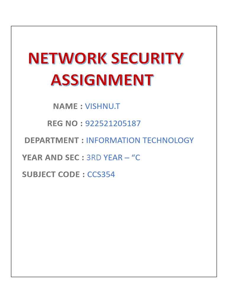 Network Security Assignment | PDF | Computer Security | Security