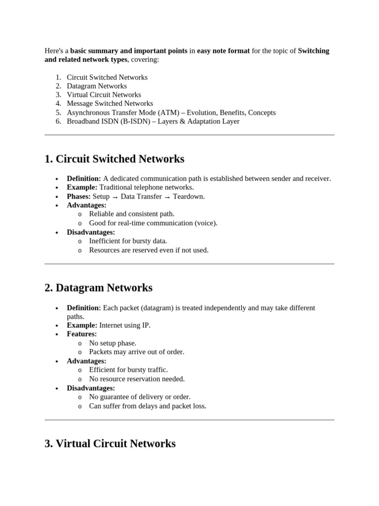 Acn Unit 2 Points Simple | PDF | Asynchronous Transfer Mode | Computer Network
