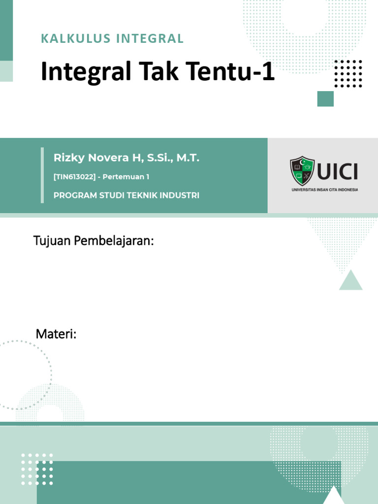 Modul 1 - Kalkulus Integral | PDF