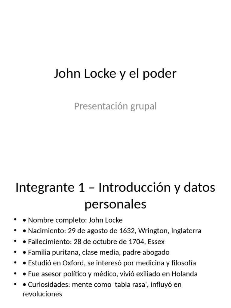 John Locke: Poder y Política | PDF