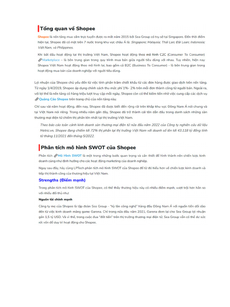 SWOT Shoppee | PDF