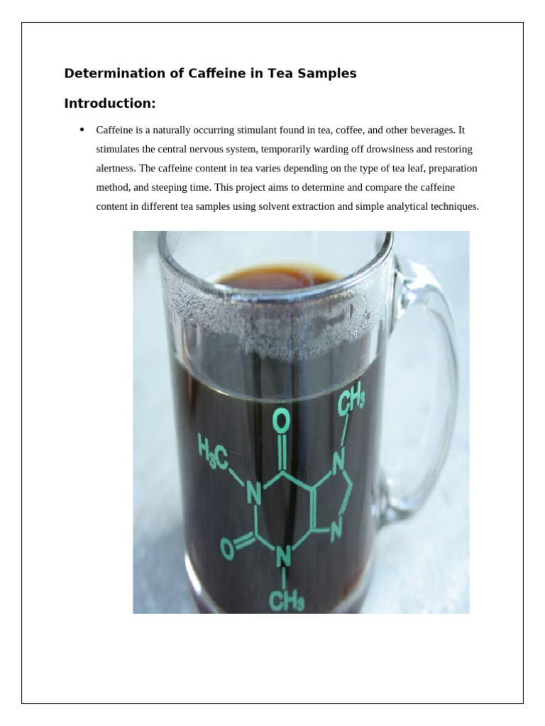 Caffeine Content Analysis in Tea Samples | PDF | Caffeine | Tea