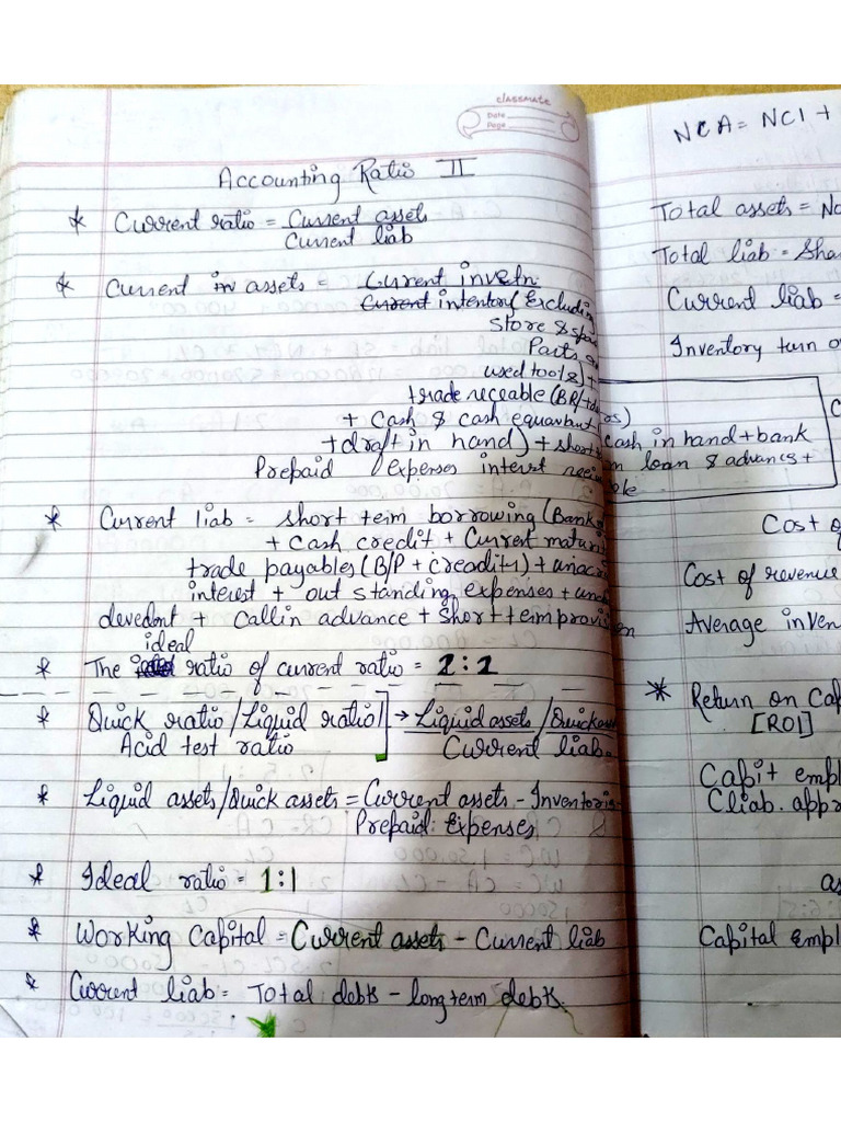 Accounting Ratio FORMULAS ? | PDF