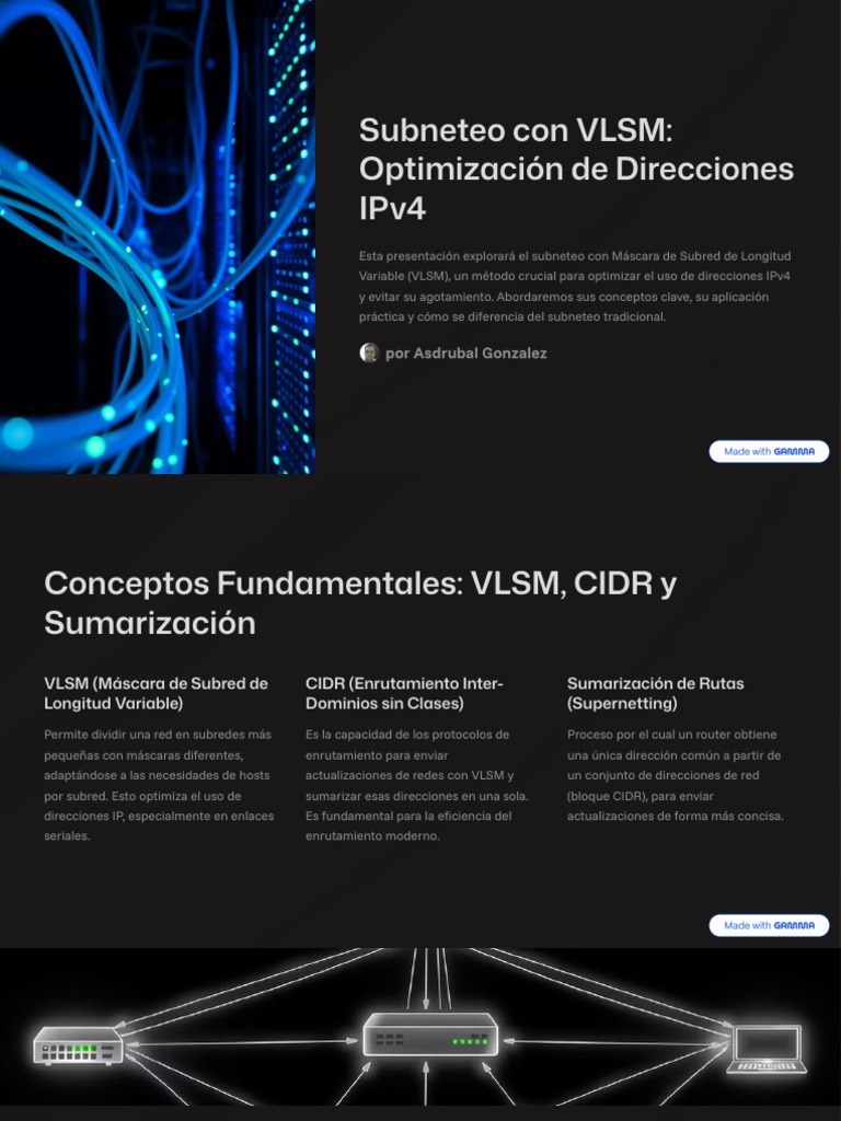 Subneteo Con VLSM Optimizacion de Direcciones IPv4 | PDF | Dirección IP | Protocolos de red