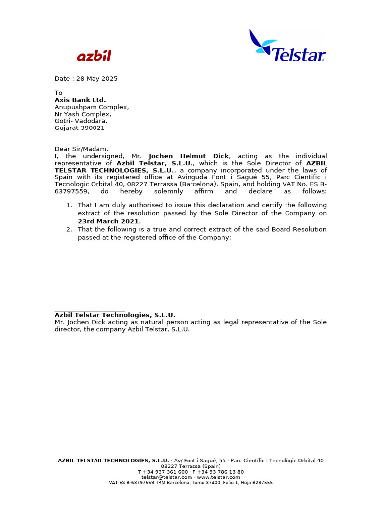 Declaration Letter | PDF