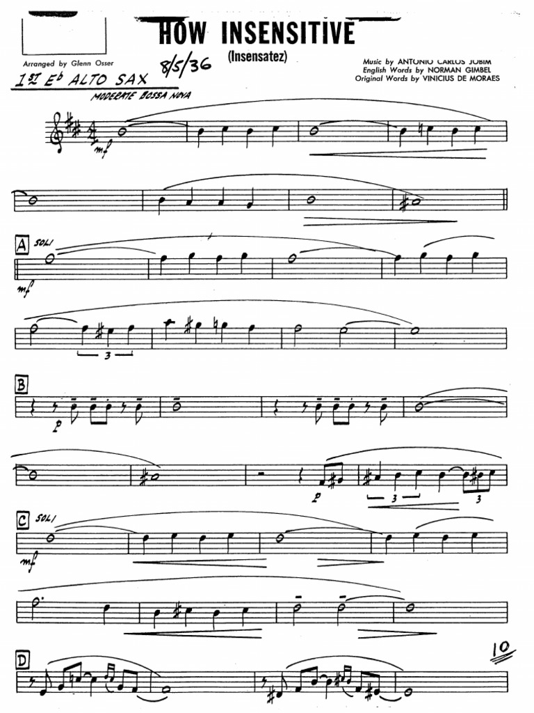 How Insensitive - Big Band | PDF