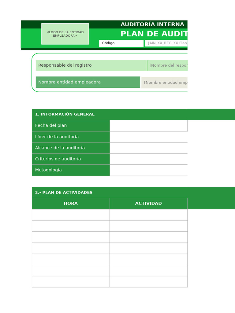 Plan de Auditoria Interna | PDF