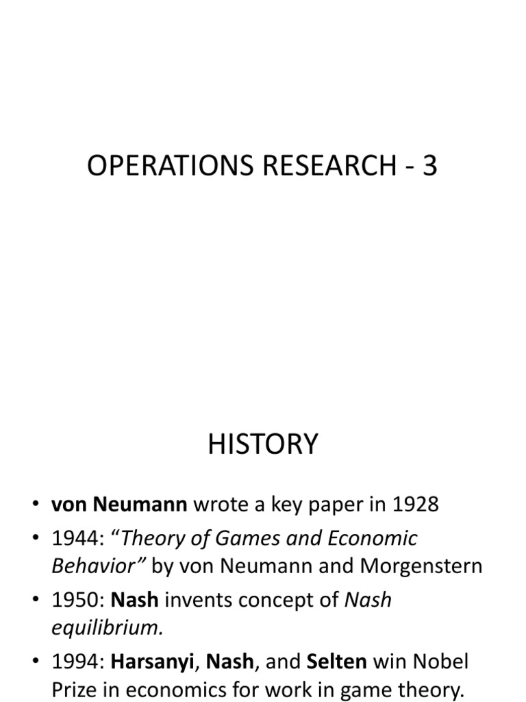 Operations Research - 3 | PDF | Game Theory | Economics Of Uncertainty