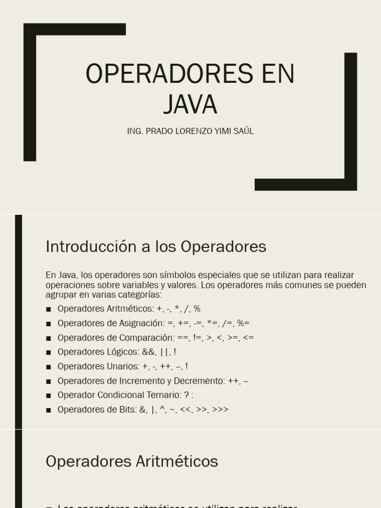 28-05 Poo - Operadores en Java | PDF | Multiplicación | Java (lenguaje ...