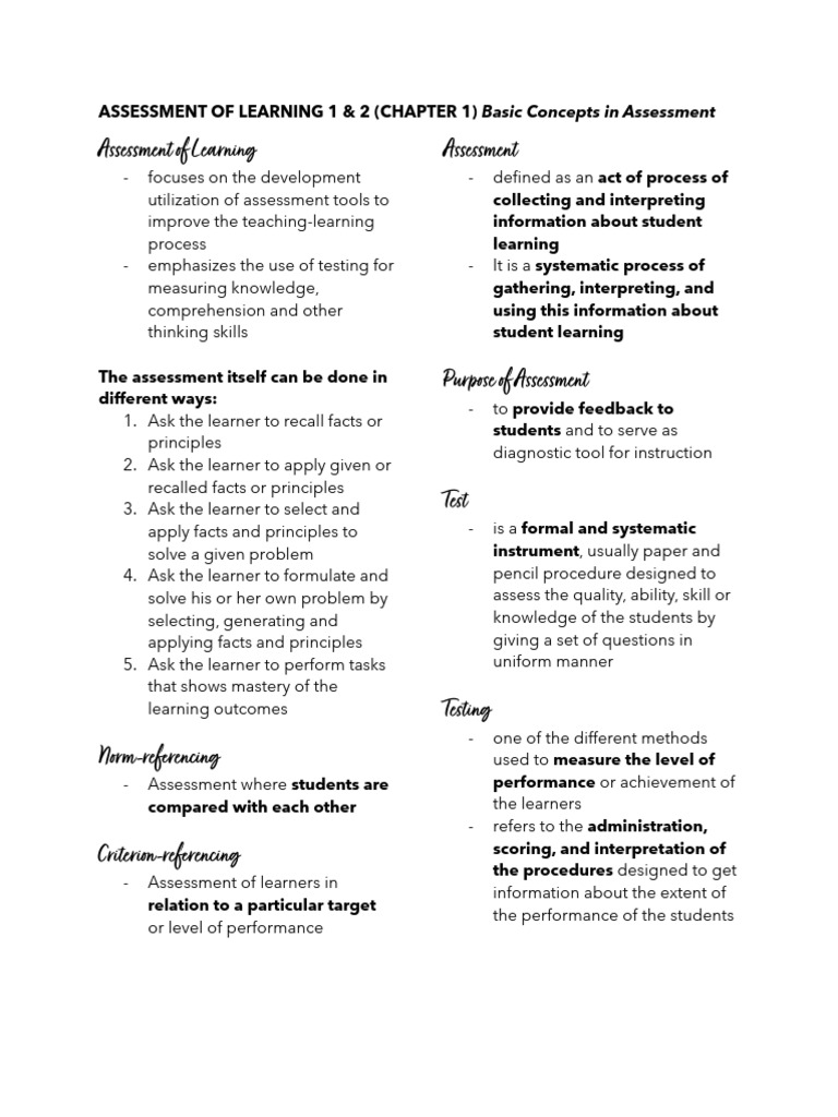 Understanding Assessment Types and Methods | PDF | Educational ...