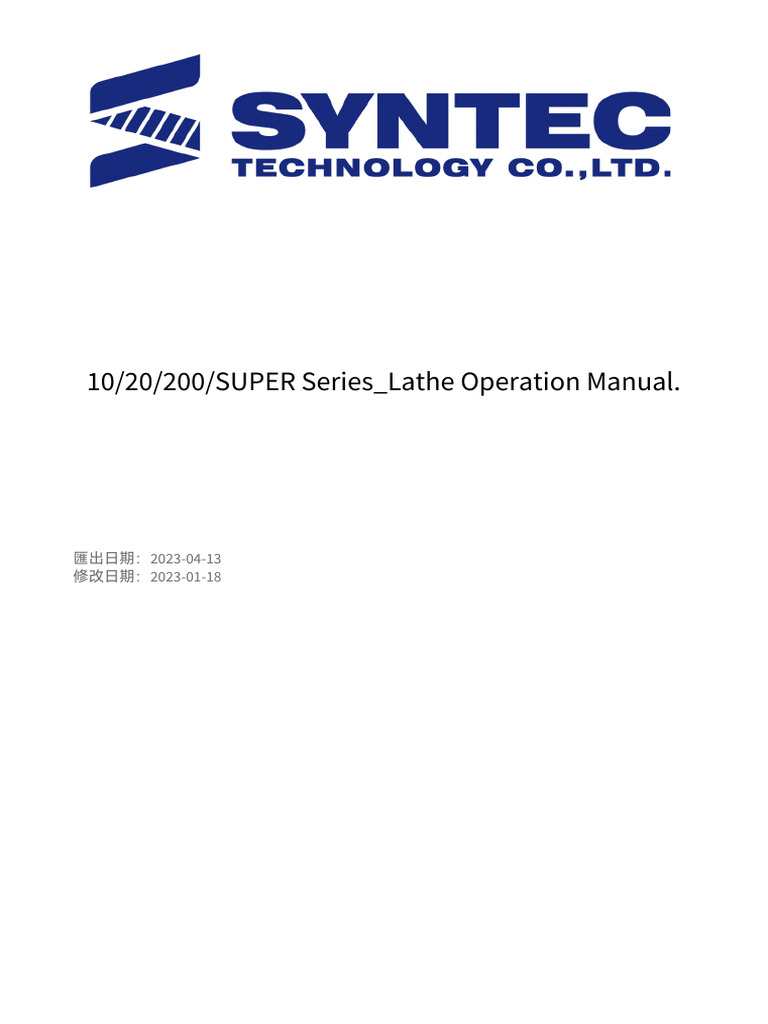 10 20 200SUPER Series Lathe Operation Manual | PDF | Numerical Control | Menu (Computing)