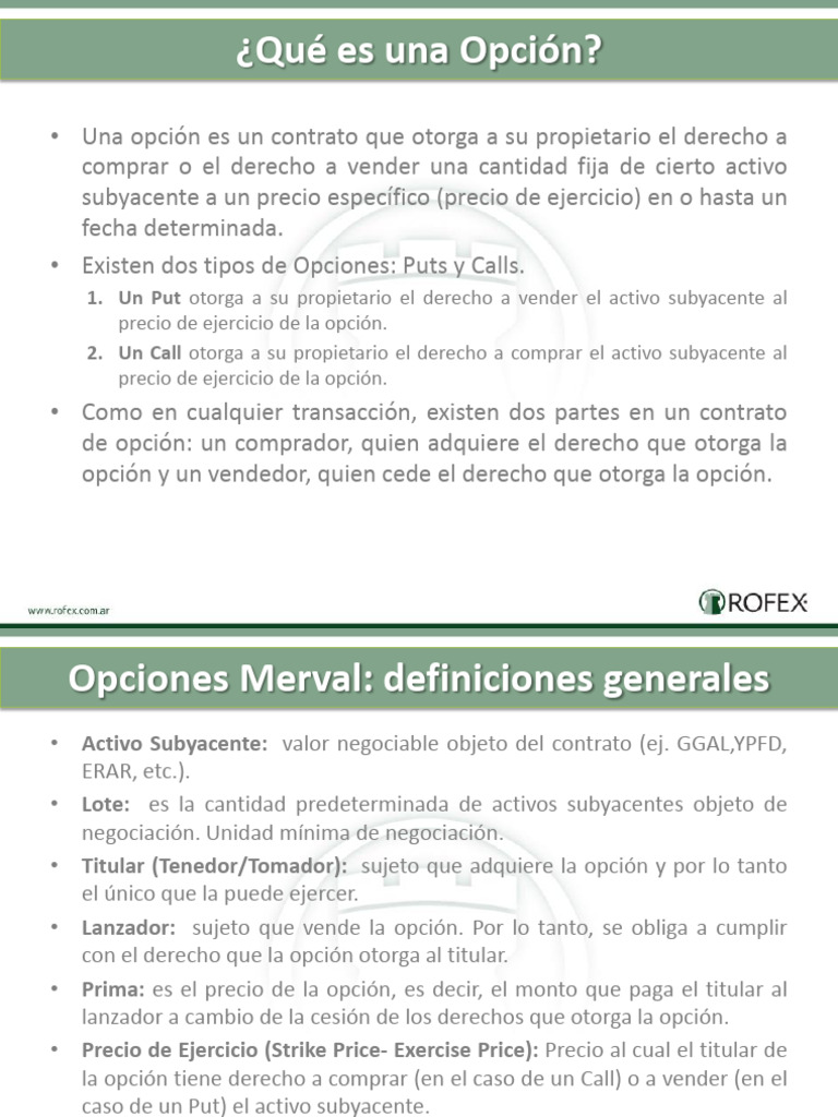 Opciones Financ | PDF | Opción (Finanzas) | Valores (Finanzas)