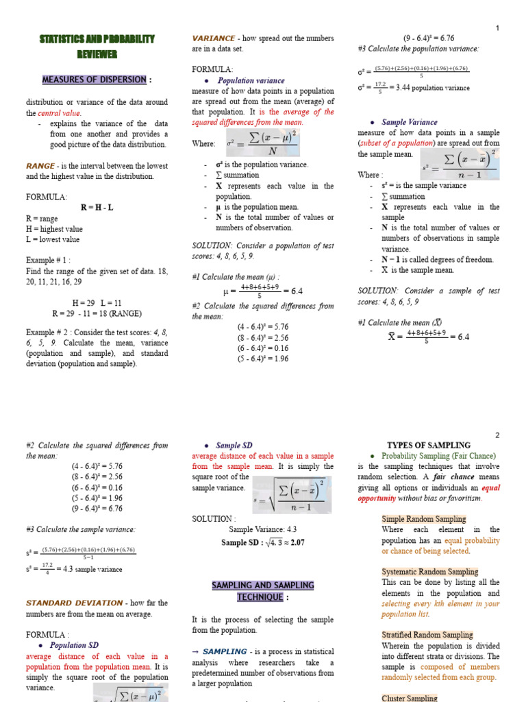Statistics and Probability | PDF | Standard Deviation | Variance