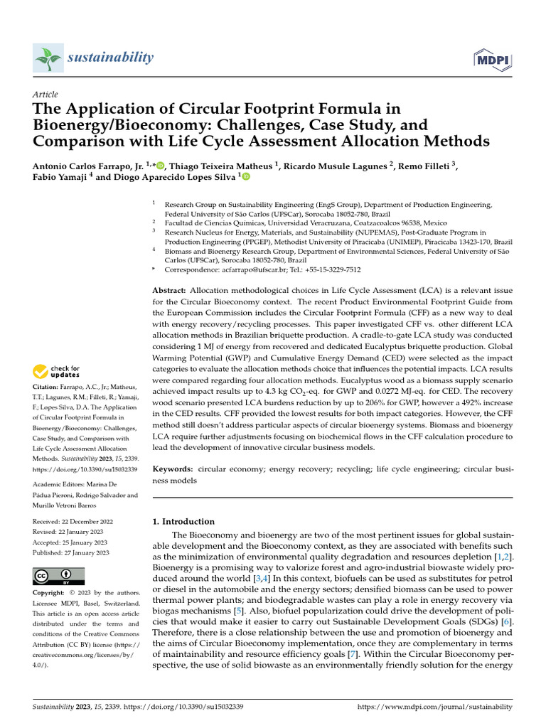 The Application of Circular Footprint Formula in Bioenergy_Bioeconomy ...