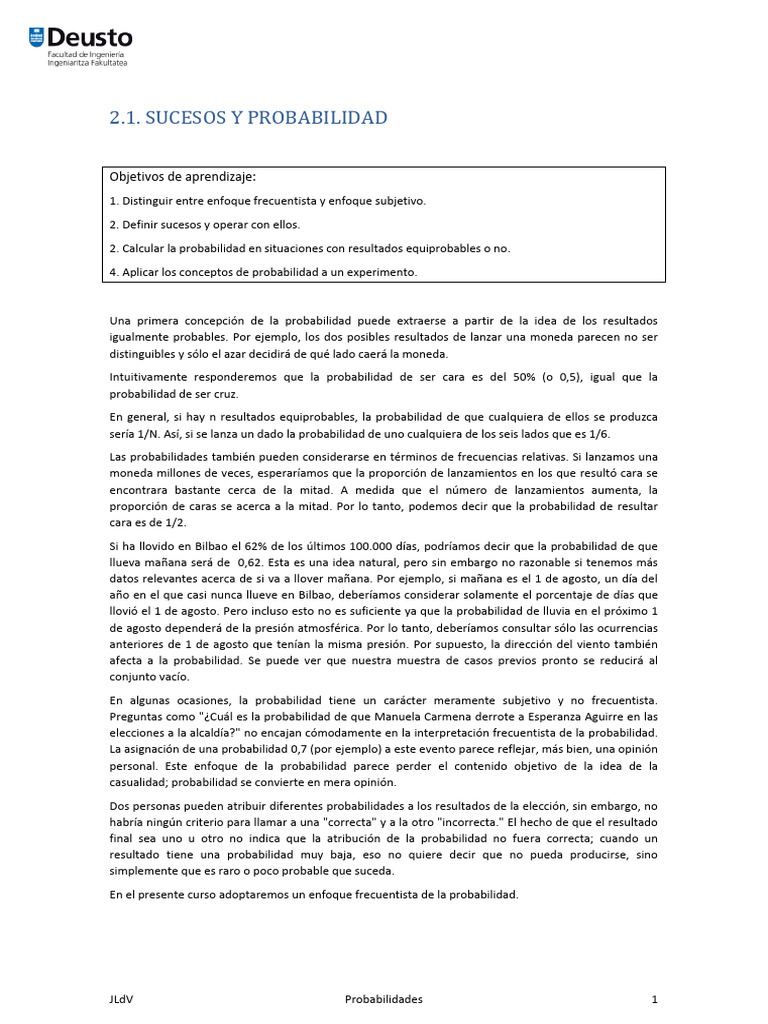 Fundamentos de Probabilidad y Sucesos | PDF | Probabilidad | Permutación