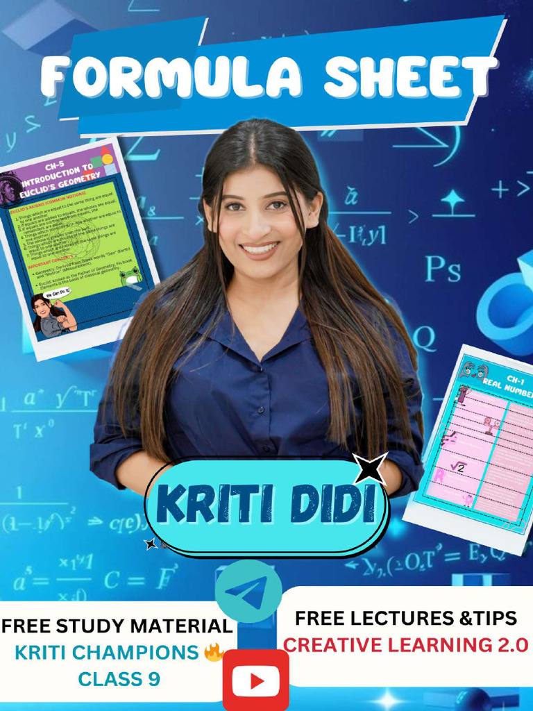 9th Maths Formula Sheet by KRTI DI - Compressed | PDF