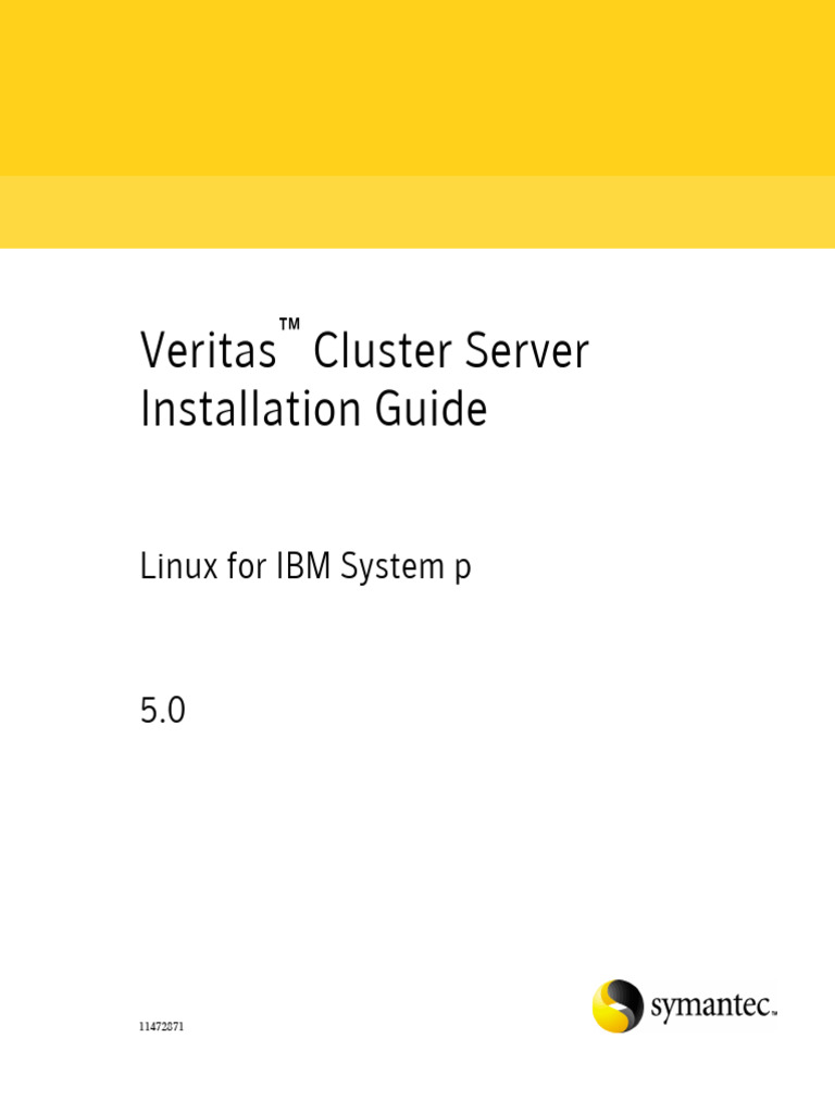 Veritas Cluster Server Installation Guide: Linux For IBM System P | PDF | Computer Cluster ...