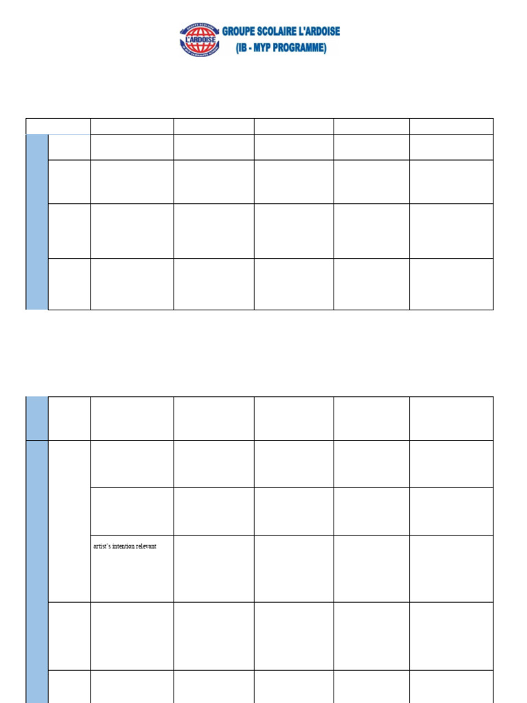 SGO-Visual Arts 25-26 Ardoise - MYP1-5 | PDF | Composition (Visual Arts ...