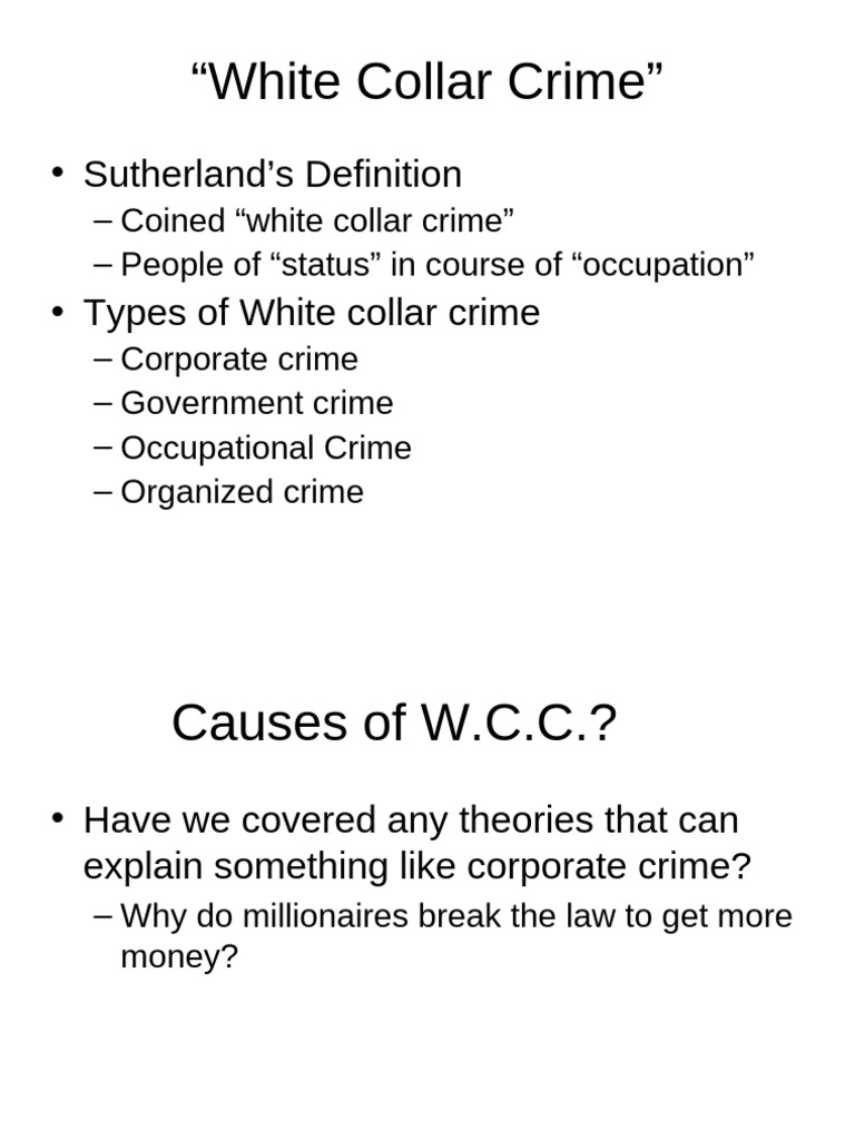 Understanding White Collar Crime | PDF