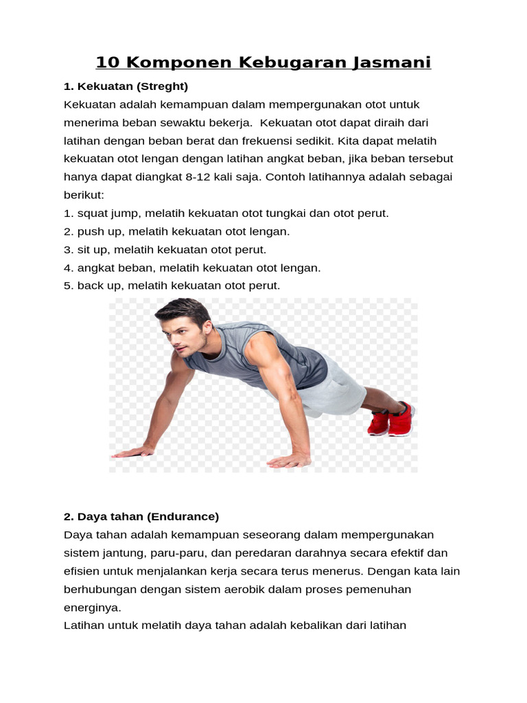 10 Komponen Kebugaran Jasmani | PDF
