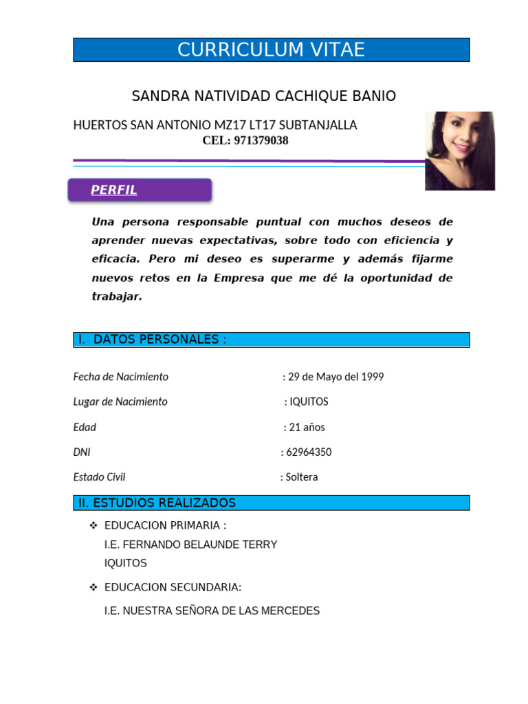 Curriculum Sandra | PDF