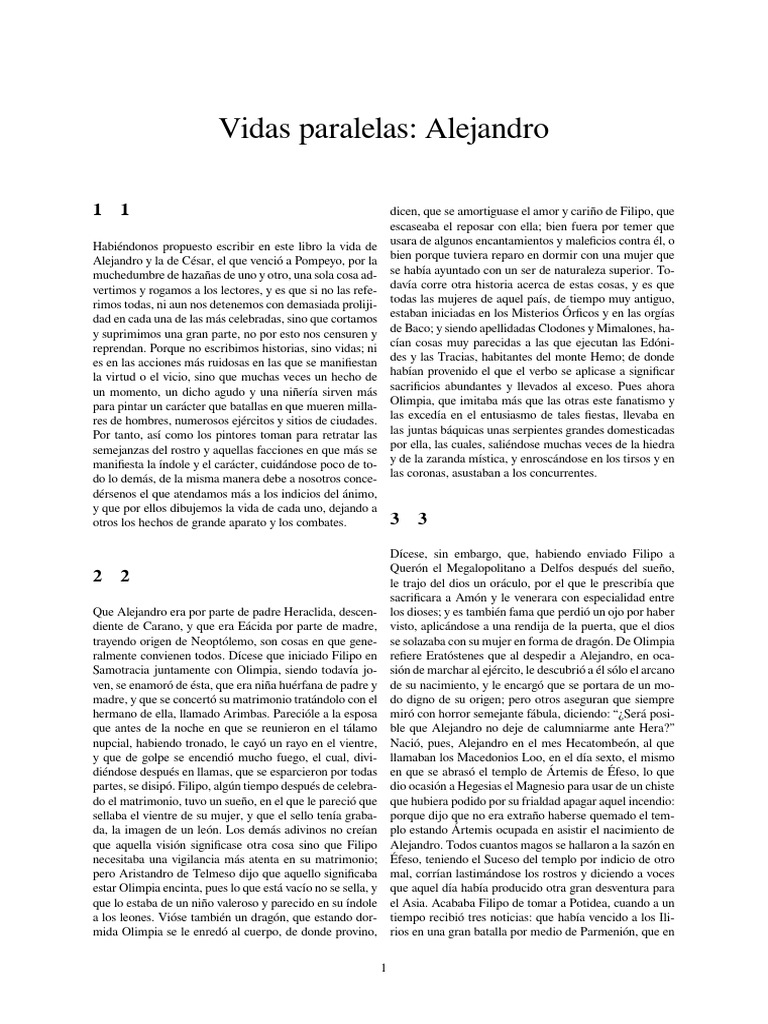 Vidas Paralelas: Alejandro y César | PDF | Aristóteles | Antigua Grecia