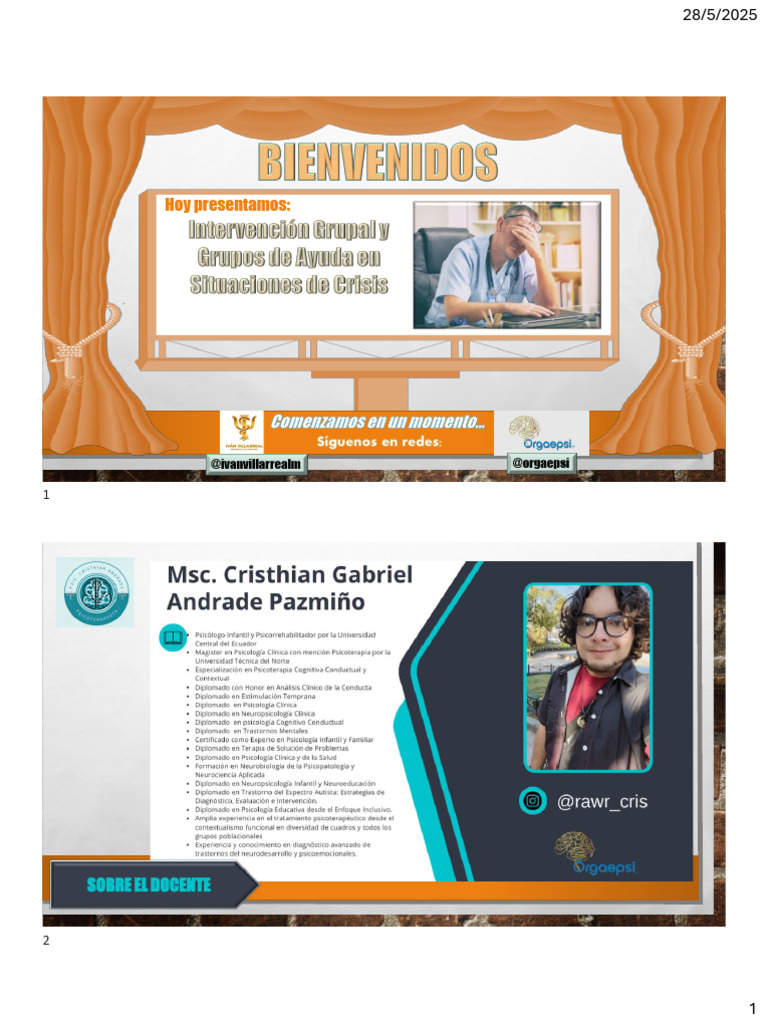 Intervención Grupal en Crisis: Estrategias y Técnicas | PDF ...
