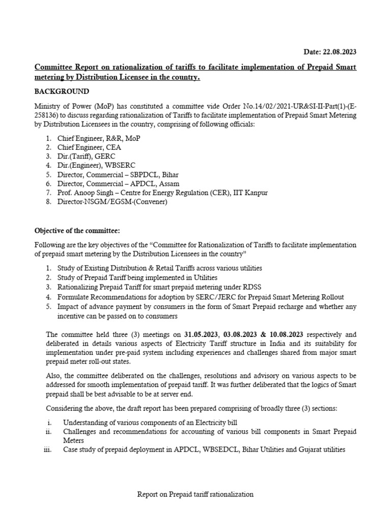 Prepaid Tariff Rationalization Report | PDF | Tax Refund | Subsidy