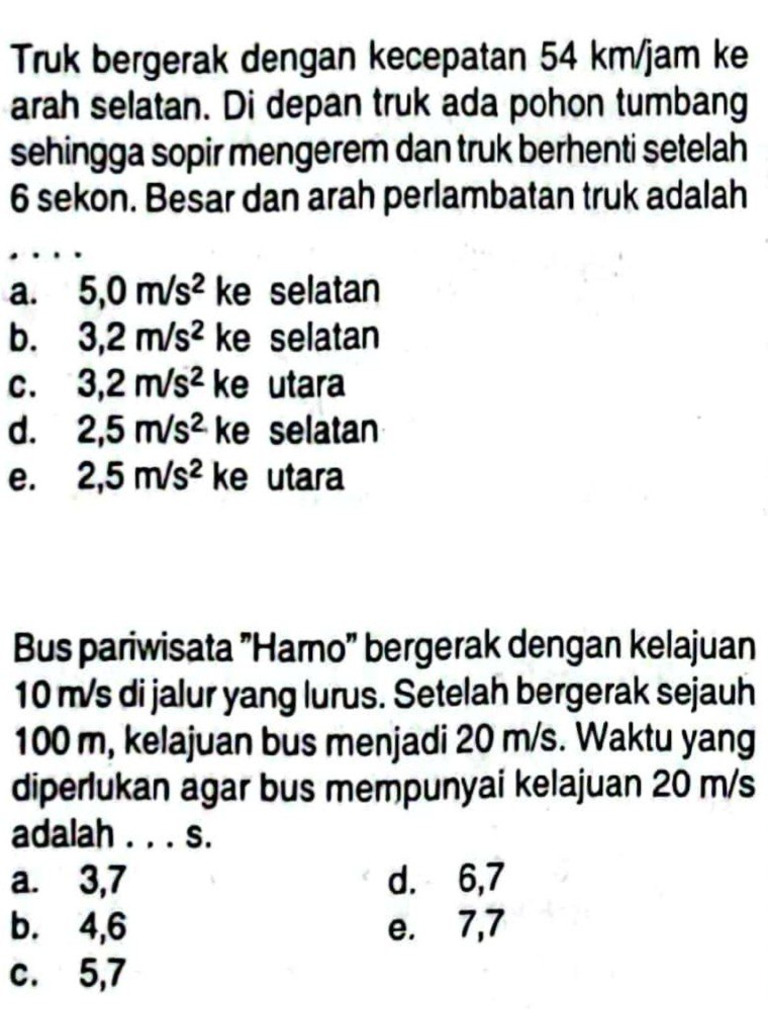 Latihan Soal Kinematika | PDF