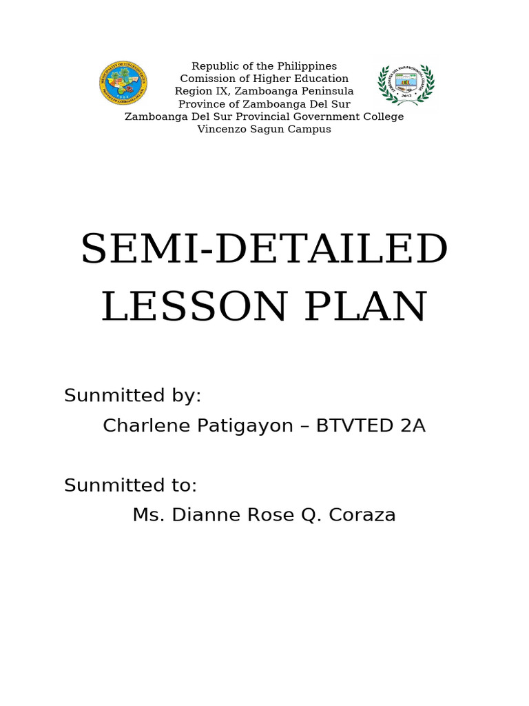 Front Semi Lesson Plan | PDF
