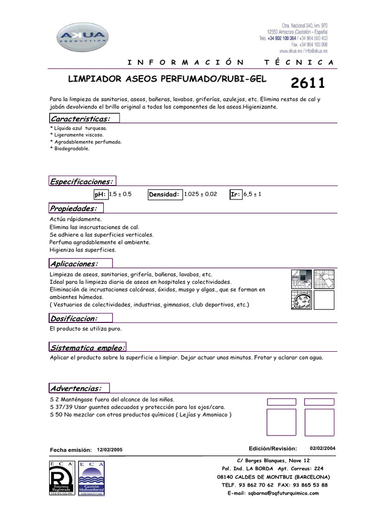 Ficha Técnica RUBI-GEL | PDF