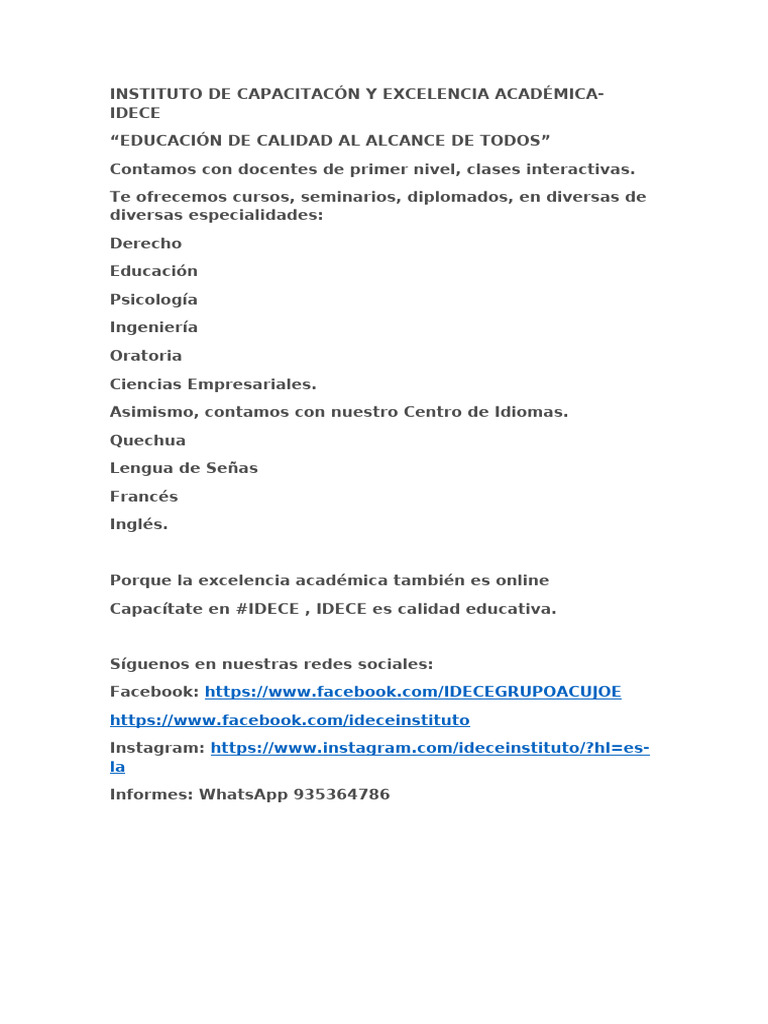 Idece Spot Palabras | PDF