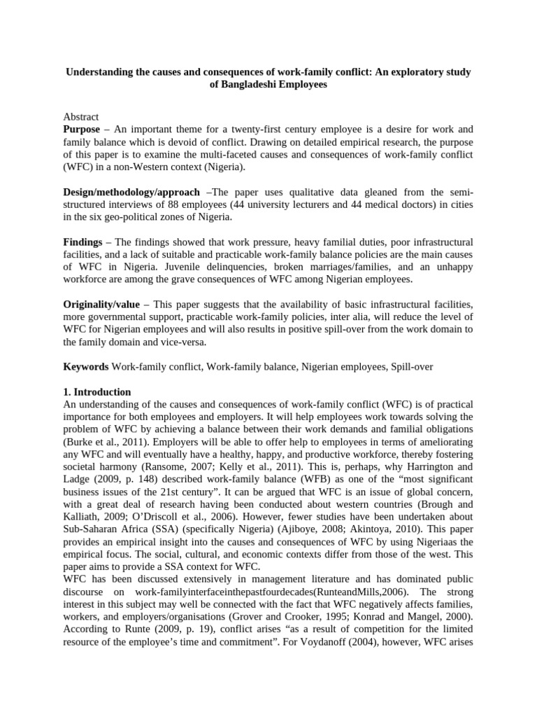 Causes and Consequences of WFC | PDF | Employment | Policy