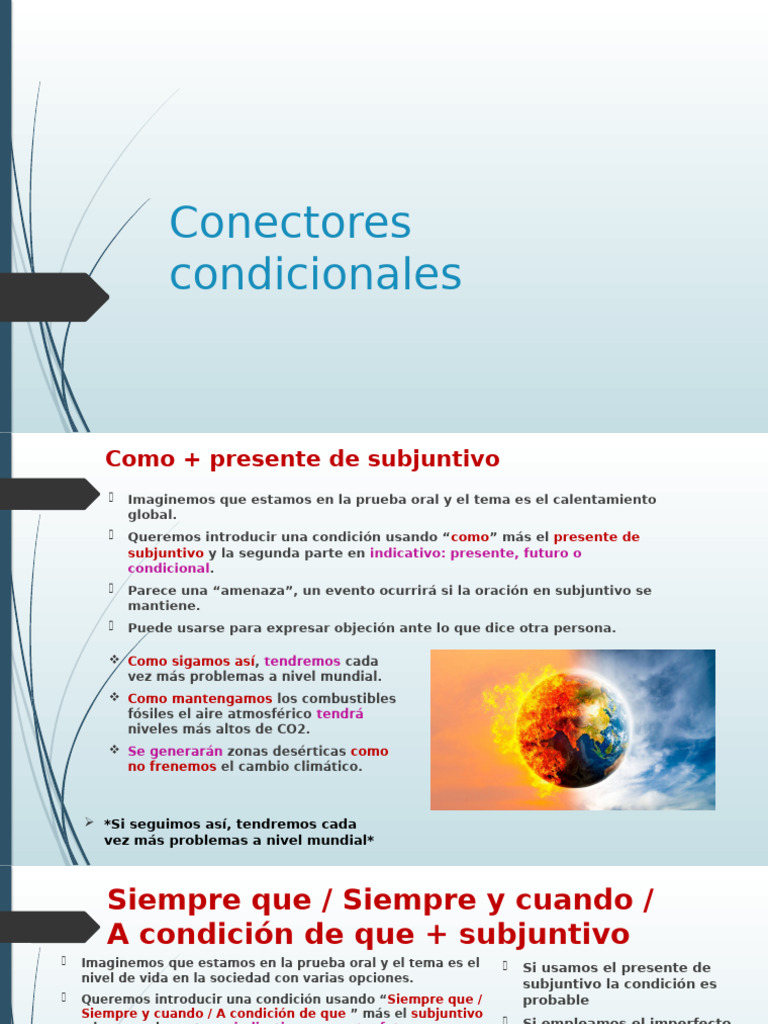 Ejemplos de conectores condicionales | PDF | Cambio climático | Economias
