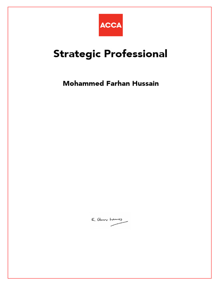 ACCA Strategic Professional Certification | PDF