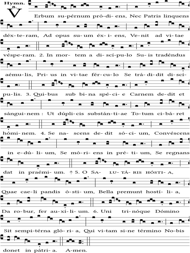 Hy - Verbum Supernum Prodiens Nec - Solesmes 1961 | PDF