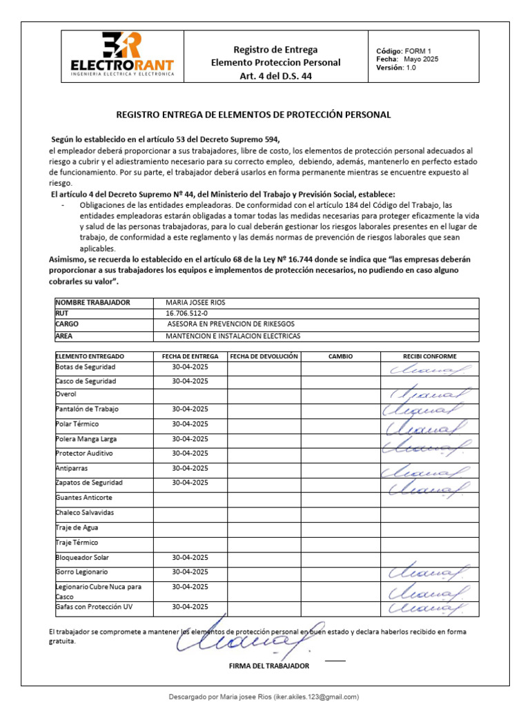 Entrega Epp 2025-Electrorant Maria Josee | PDF