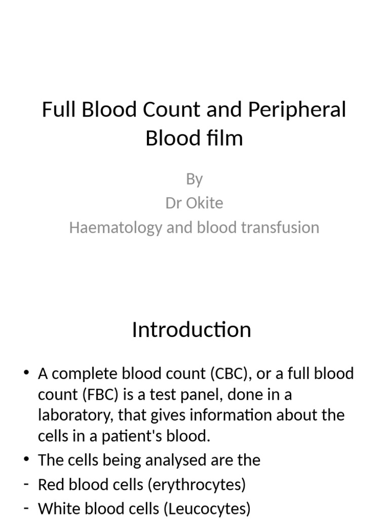 Full Blood Count Analysis Guide | PDF | Anemia | Blood Cell