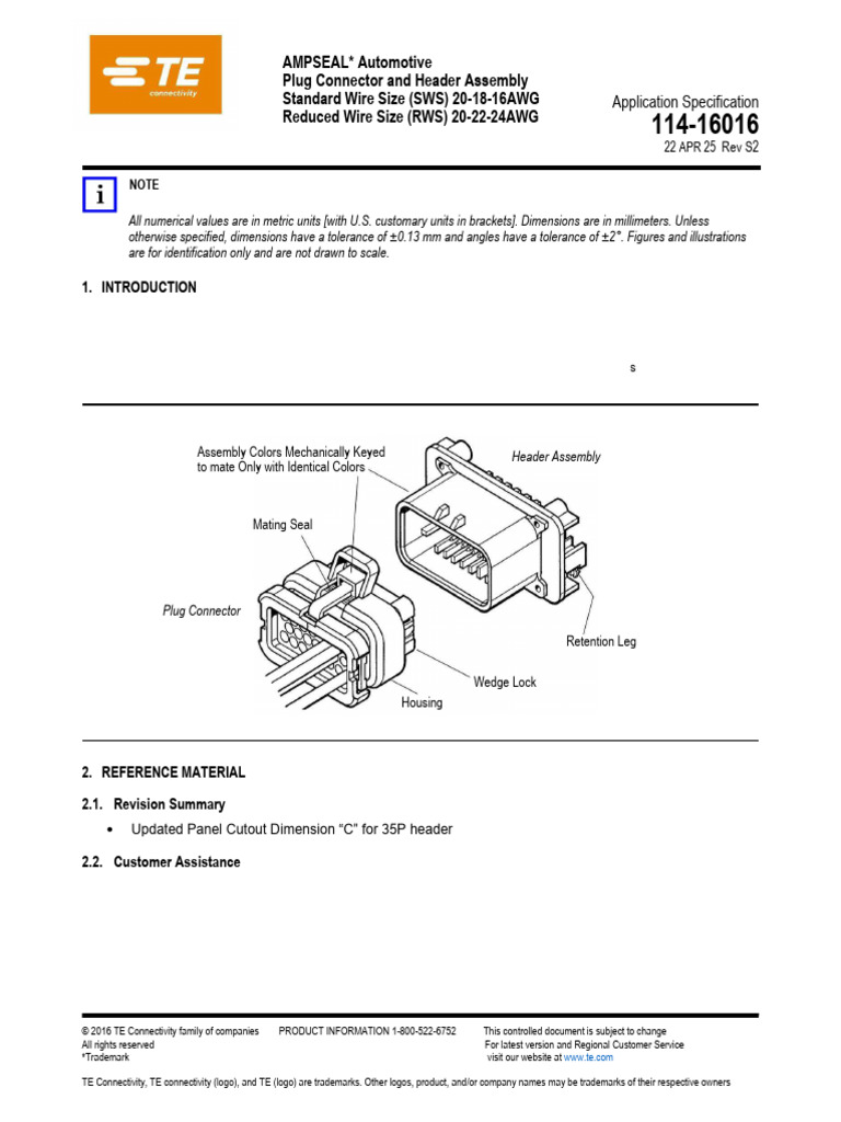 AMPSEAL Automotive Connector Specs | PDF | Electrical Connector ...