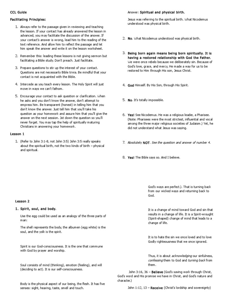 CCL Guide | PDF | Baptism | Jesus