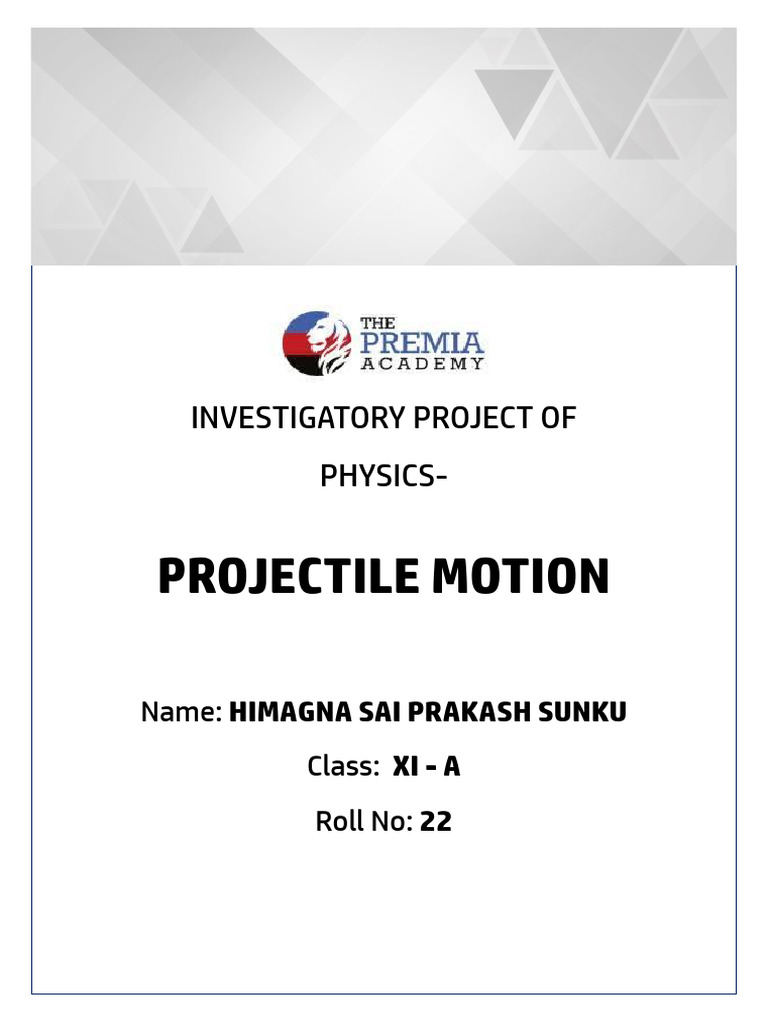 Projectile Motion Cover | PDF