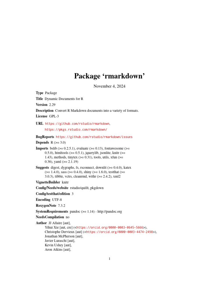 Package ‘rmarkdown’ | PDF | Computing