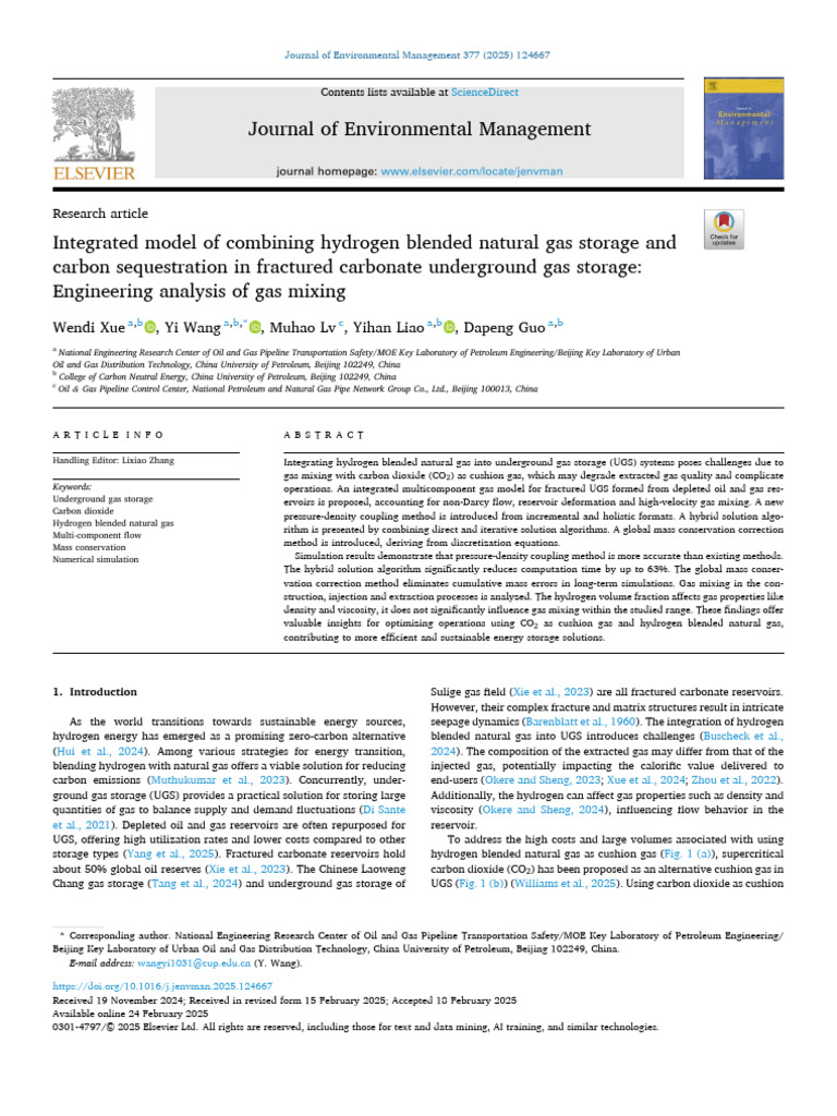 Hydrogen-Natural Gas Storage Model | PDF | Diffusion | Gases