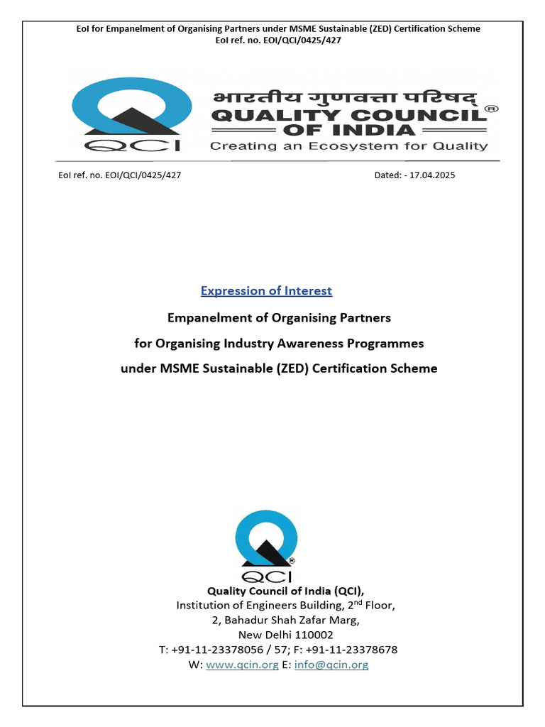 EoI Organising-Partners ZED | PDF