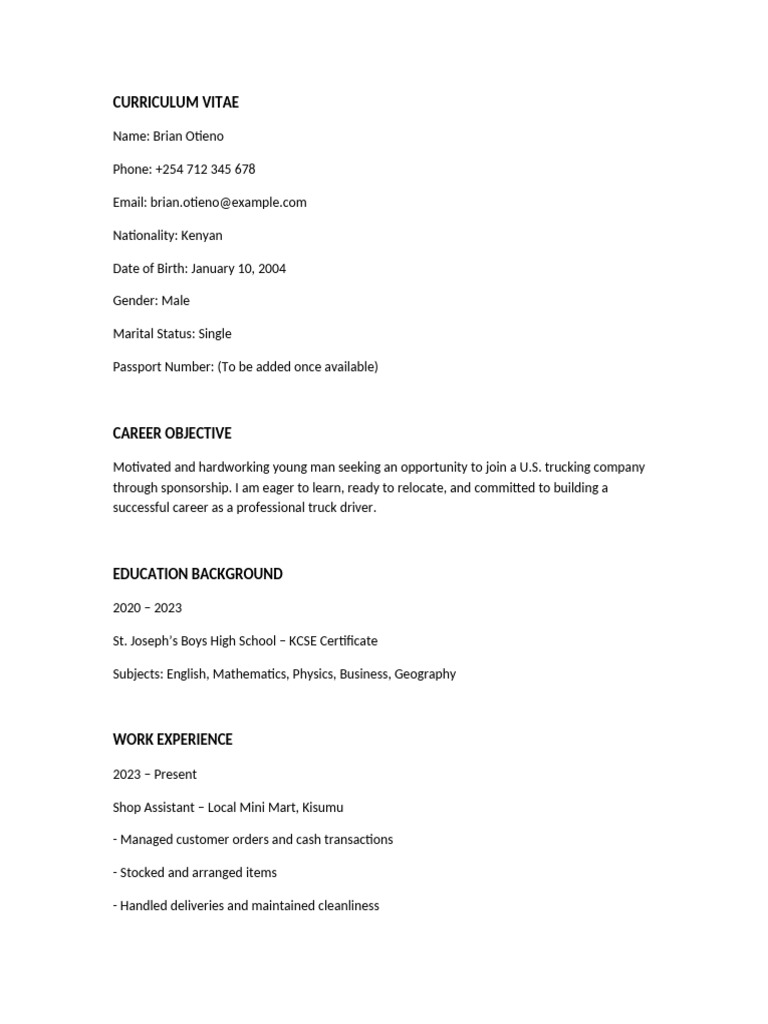 Brian Otieno CV | PDF