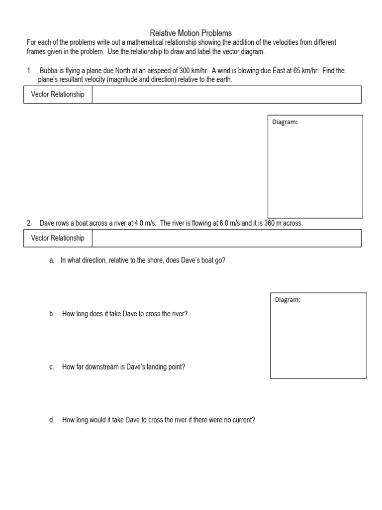 Relative Motion Problems | PDF