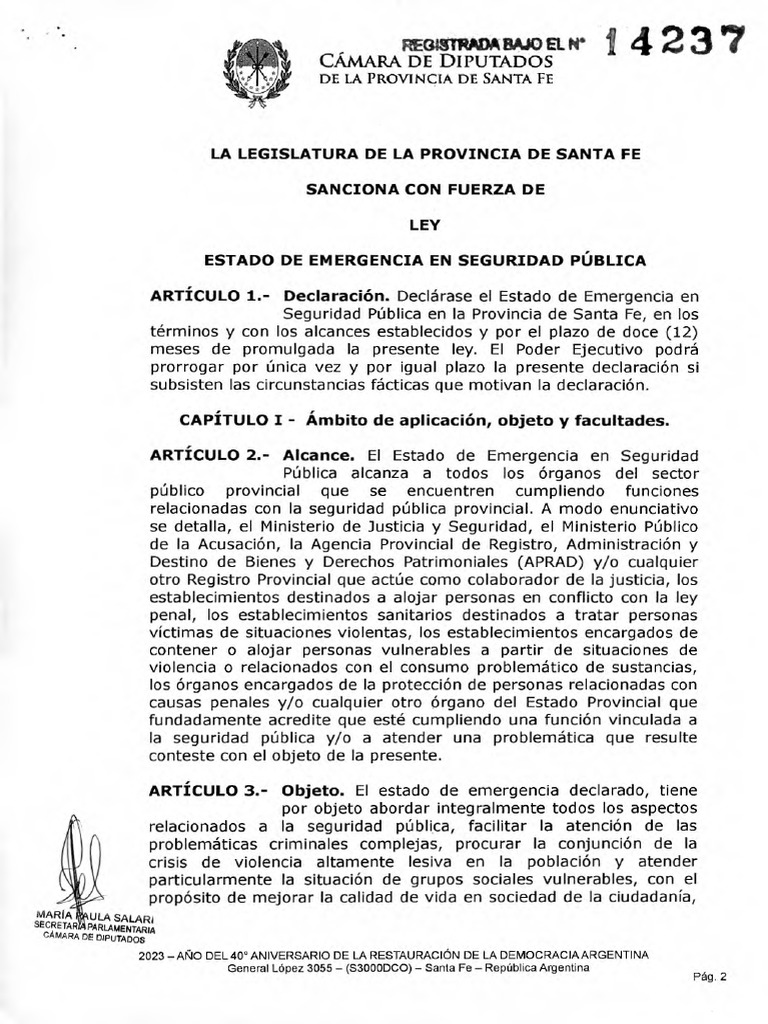 Ley 14237 | PDF | Estado de emergencia | Legislador